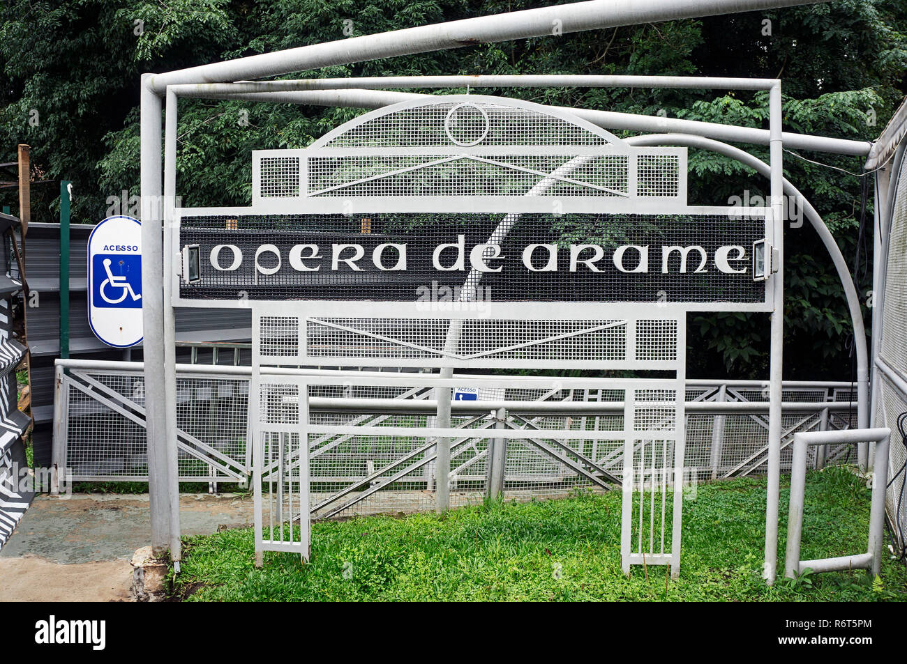 entrance opera de arame wire opera Curitiba Brazil metal architecture ...