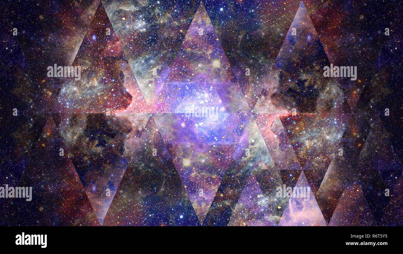 Nebula space and sacred geometry. Elements of this image furnished by ...