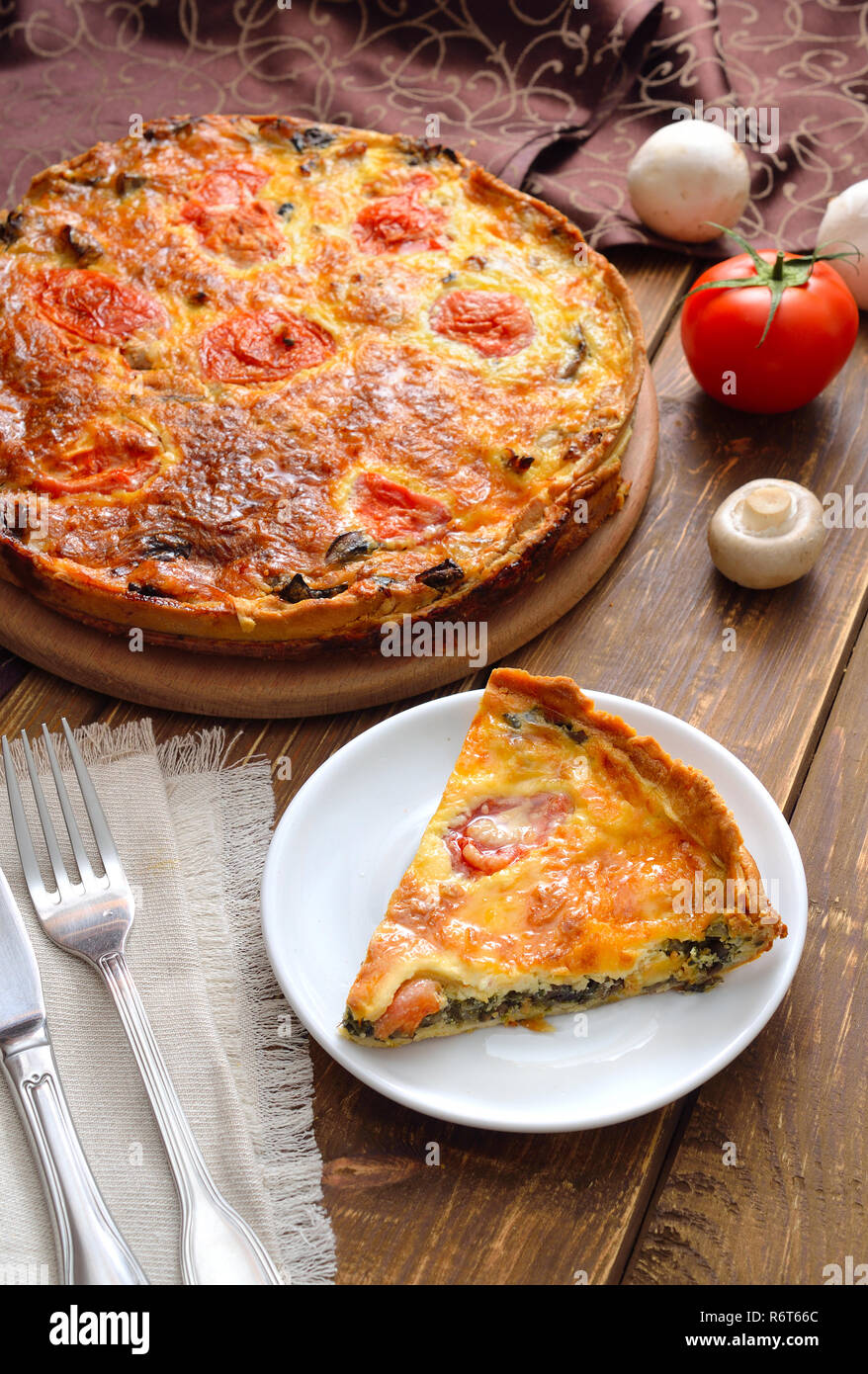 Quiche is a savoury, open-faced pastry crust with a filling of savoury ...