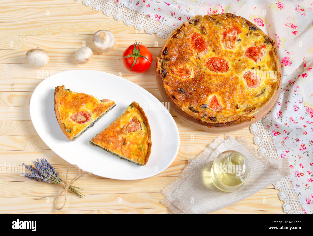 Quiche is a savoury, open-faced pastry crust with a filling of savoury ...