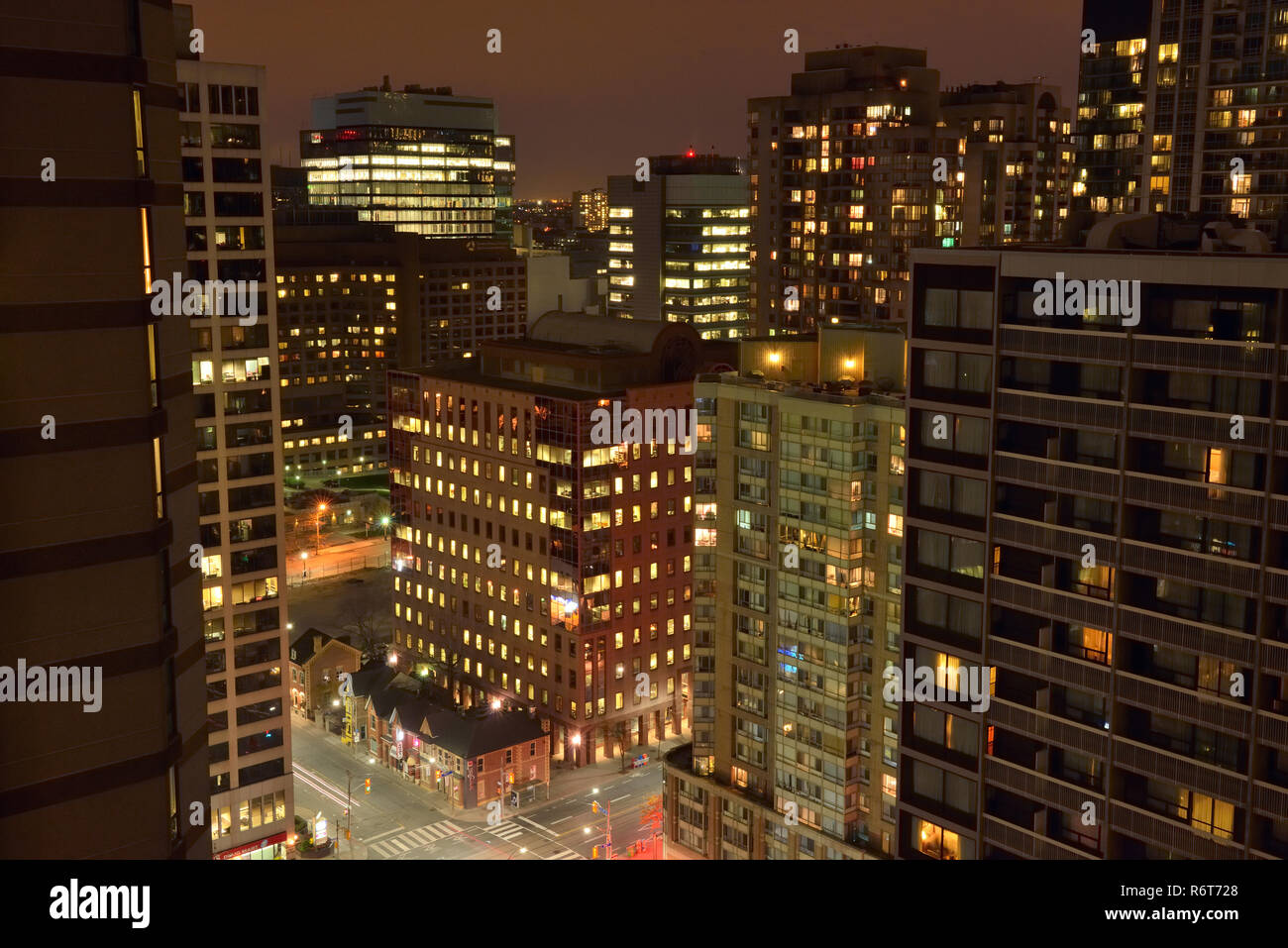 Downtown Toronto at night- from the Eaton Chelsea Hotel (27th floor ...