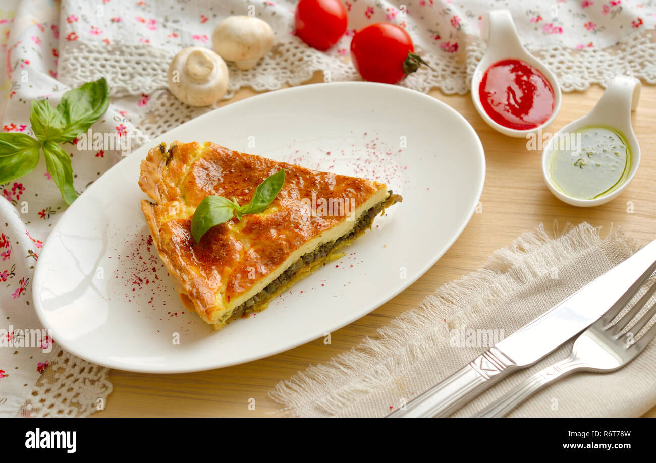 Quiche is a savoury, open-faced pastry crust with a filling of savoury ...