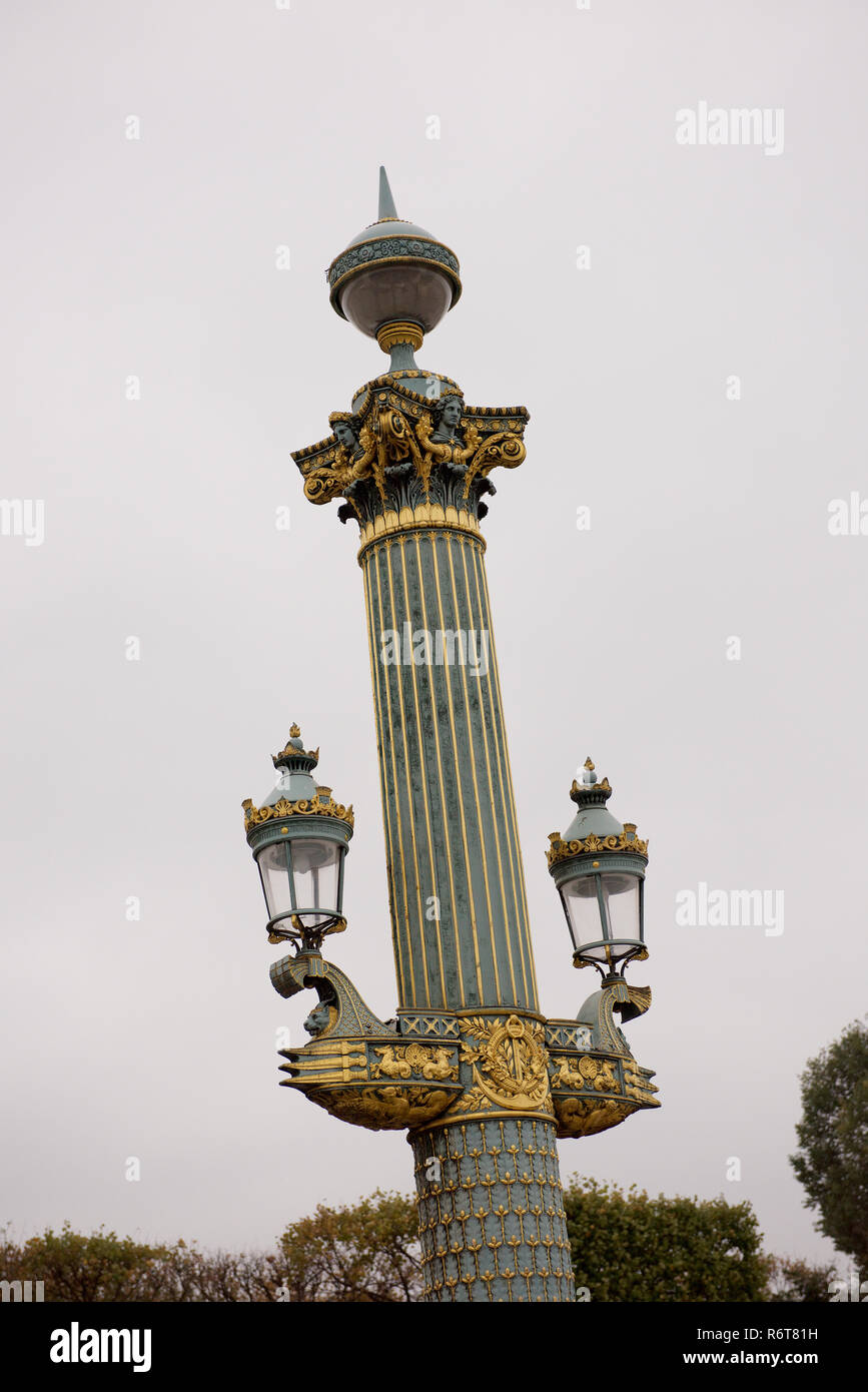 Ornate lamp post in Paris, France Stock Photo - Alamy