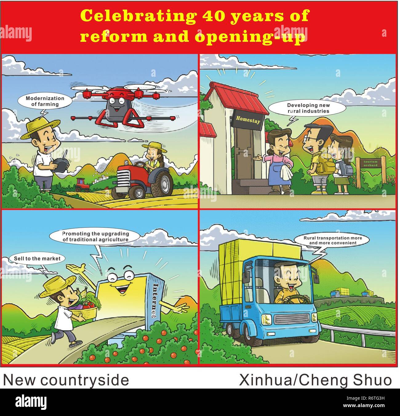 (181130) -- BEIJING, Nov. 30, 2018 (Xinhua) -- Comics show the changes ...