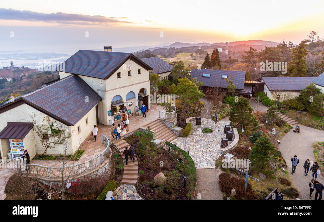 Mount Rokko, Kobe, Hyogo, Japan - November 25, 2018: Aerial view on ...