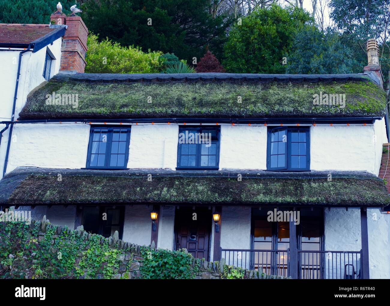 The Rising Sun, White Thatched Village Hotel Cottage. Lynmouth, Exmoor ...