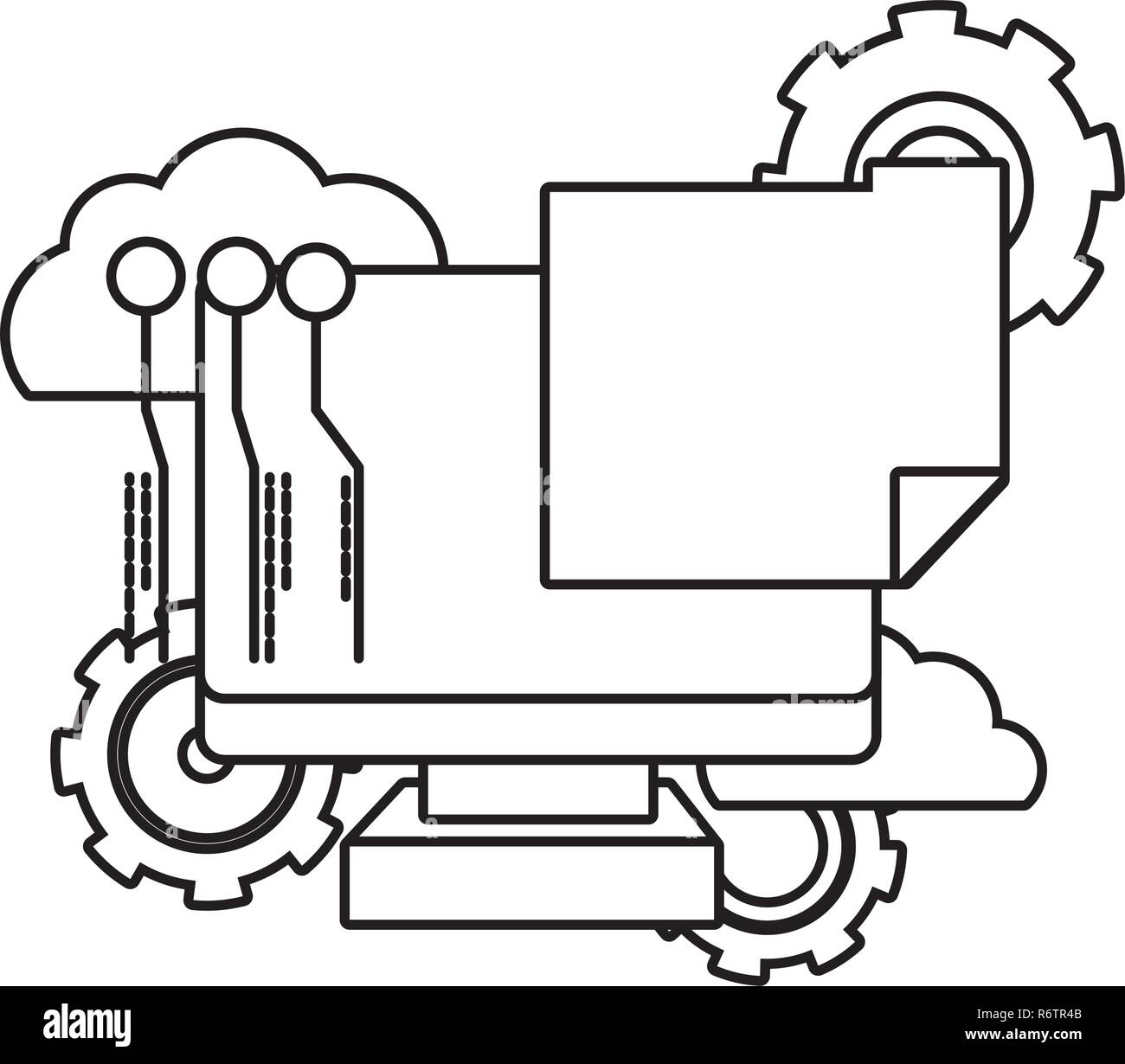 technology computing support cartoon Stock Vector Image & Art - Alamy