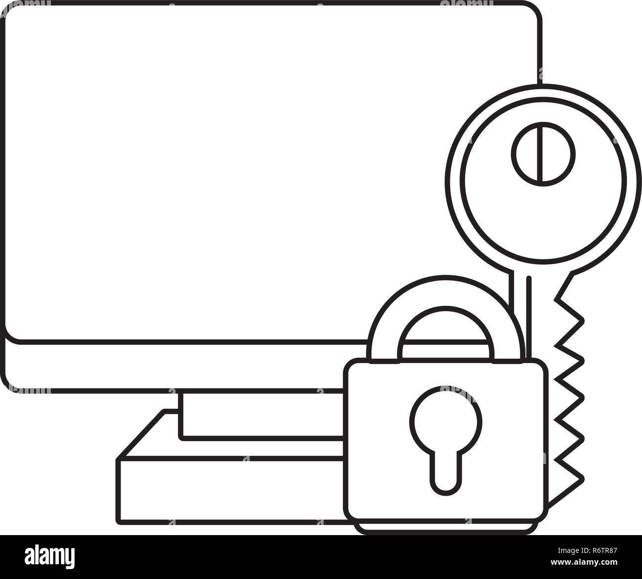 Cartoon padlock key Black and White Stock Photos & Images - Alamy