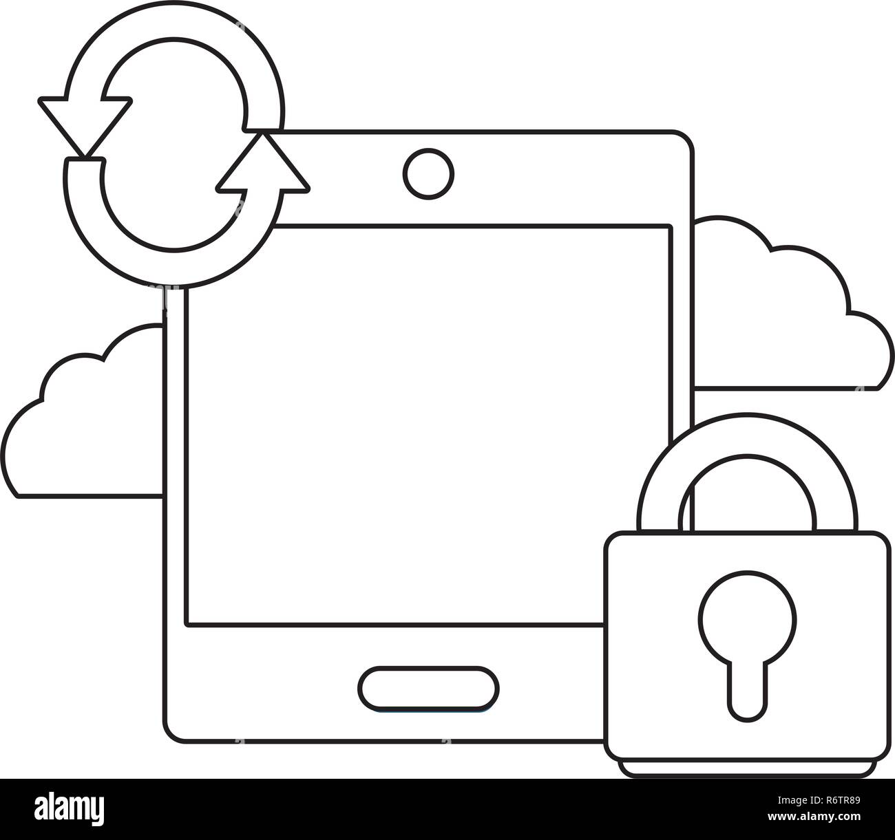 technology computing security cartoon Stock Vector Image & Art - Alamy