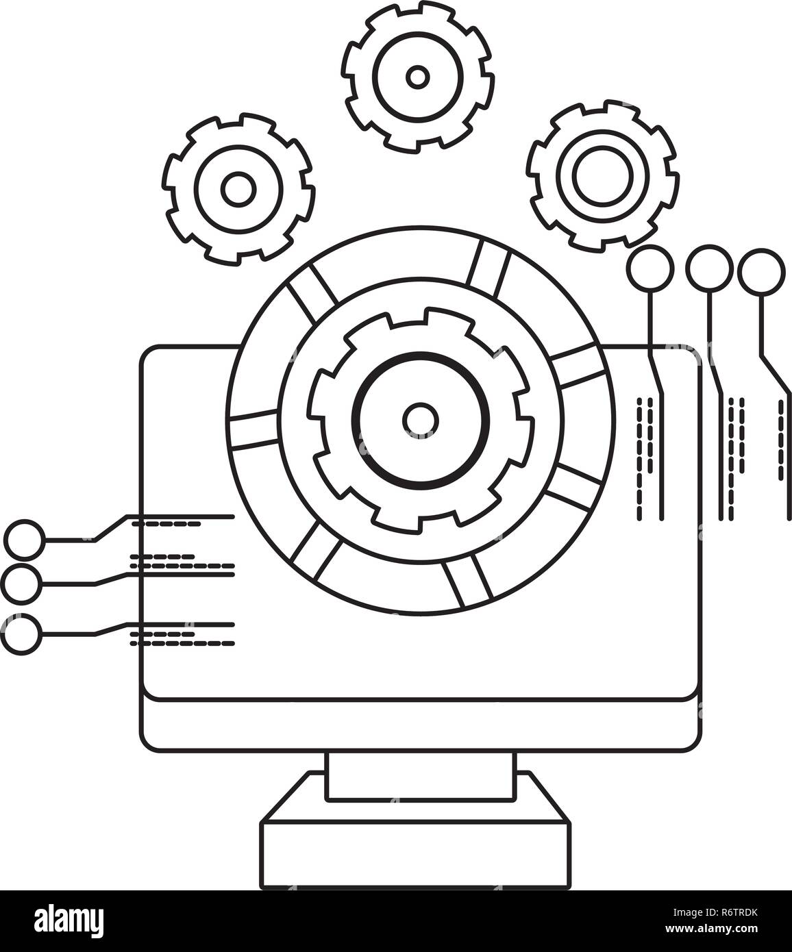 technology computing support cartoon Stock Vector Image & Art - Alamy