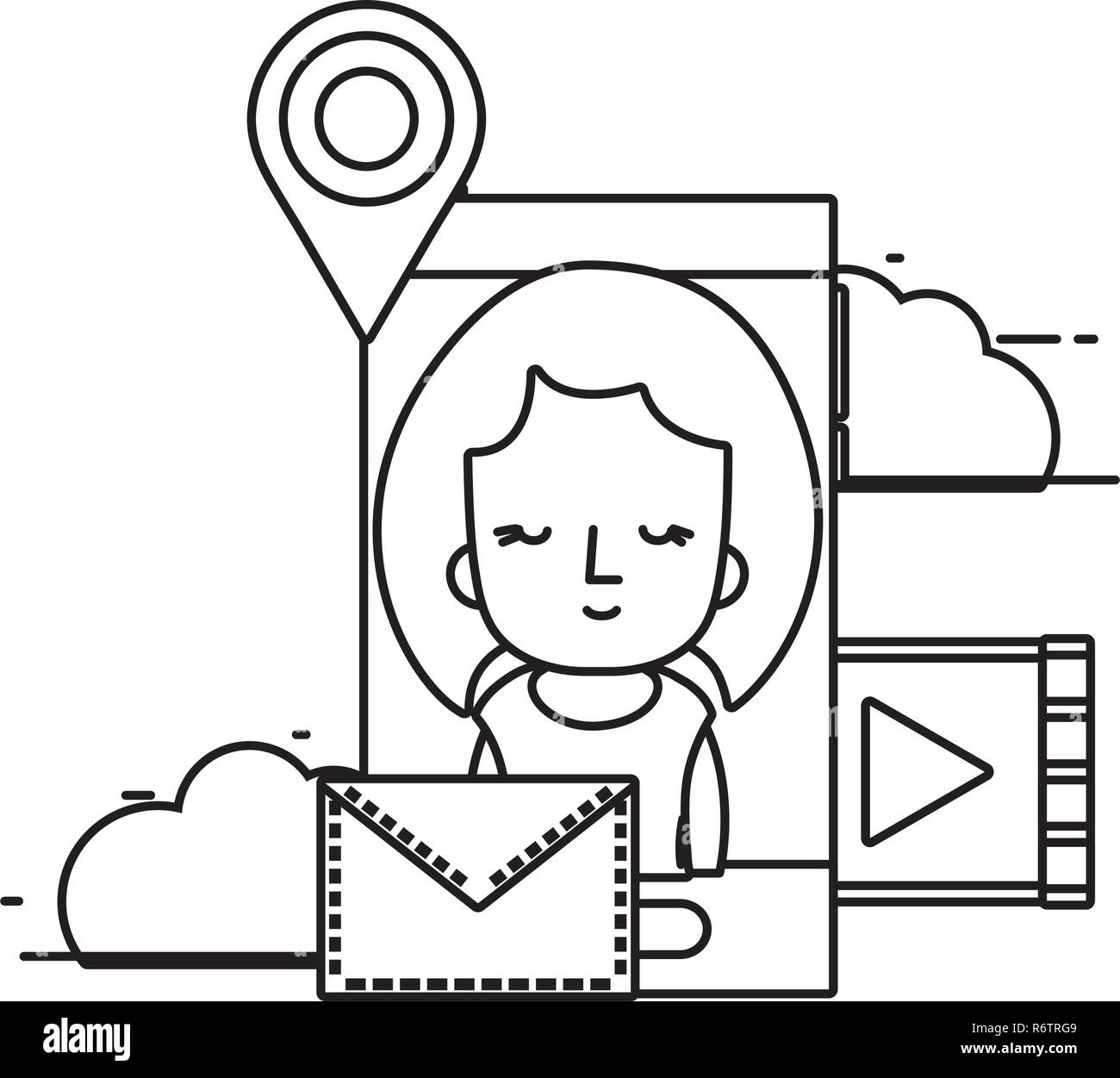 technology smartphone cartoon Stock Vector Image & Art - Alamy