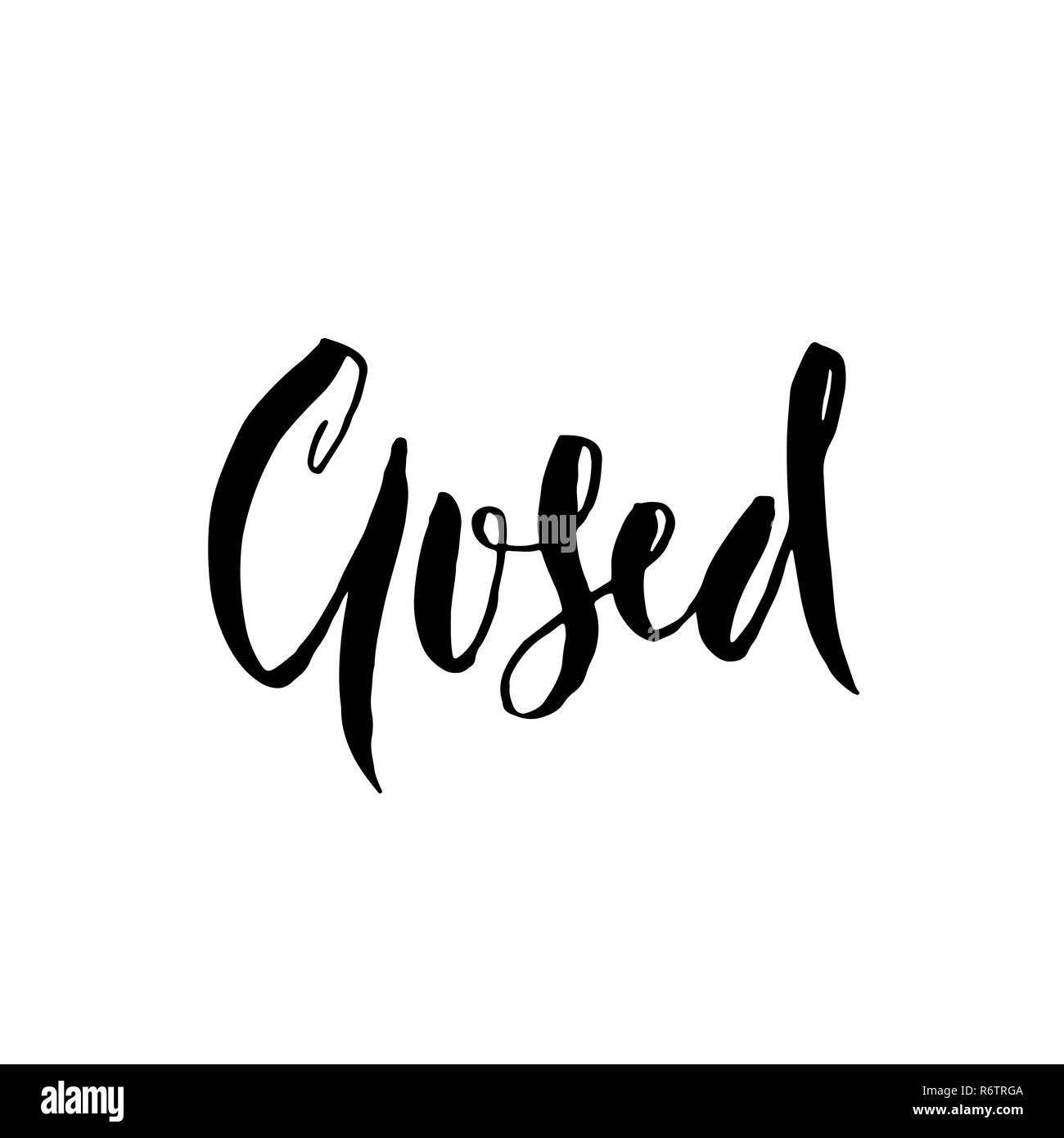 Closed. Handdrawn lettering. Typography banner. Modern calligraphy ...