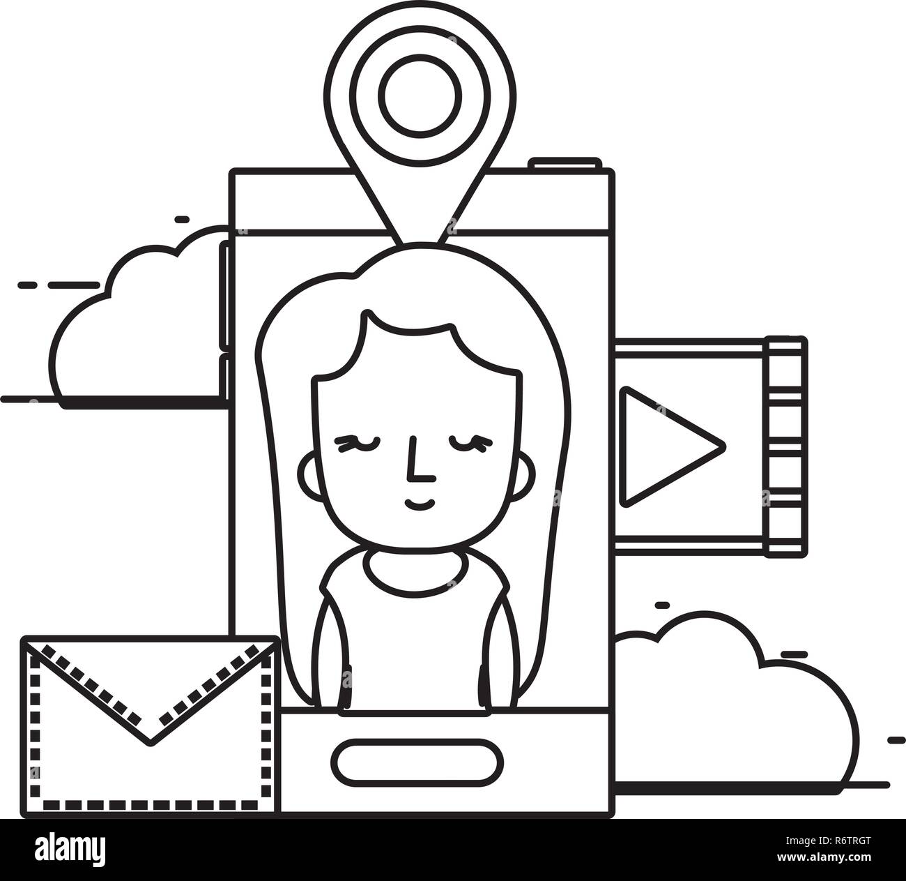 technology smartphone cartoon Stock Vector Image & Art - Alamy