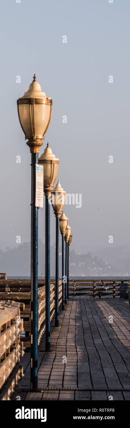 Lamp Posts on Dock Leading to the San Francisco Bay Stock Photo - Alamy