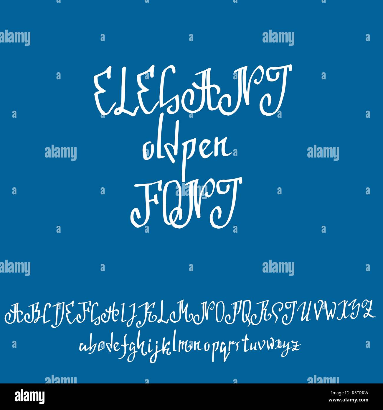 Grunge old pen gothic font. Blackletter script. Vector illustration ...