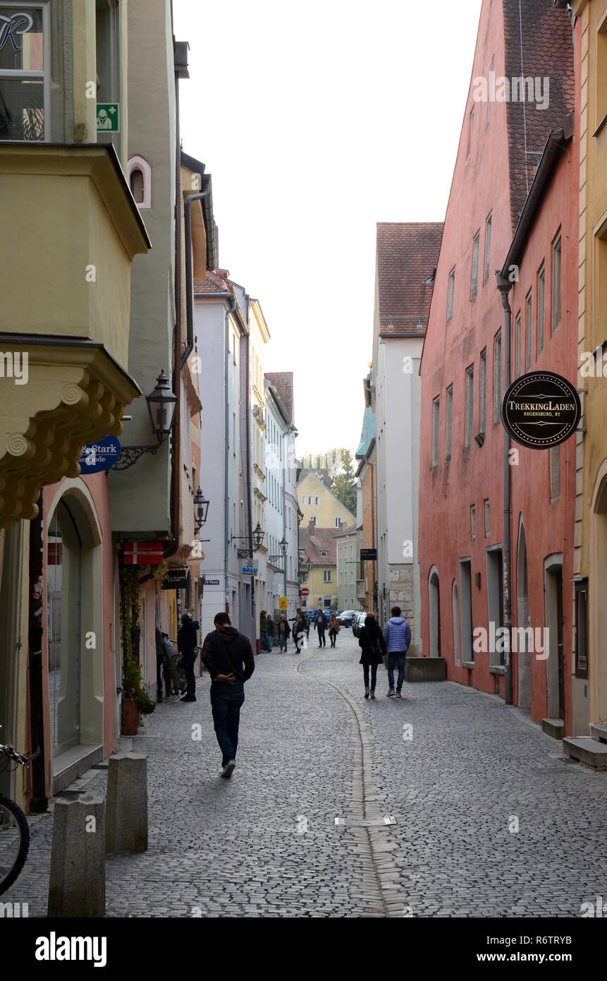 Old town in Regensburg, Germany with historic buildings Stock Photo - Alamy