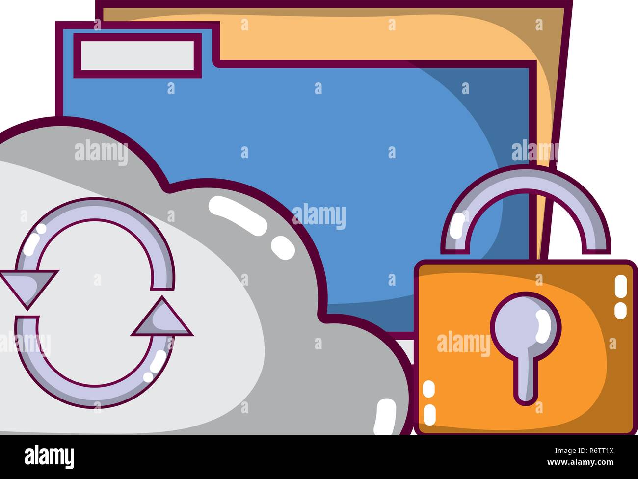 technology computing security cartoon Stock Vector Image & Art - Alamy