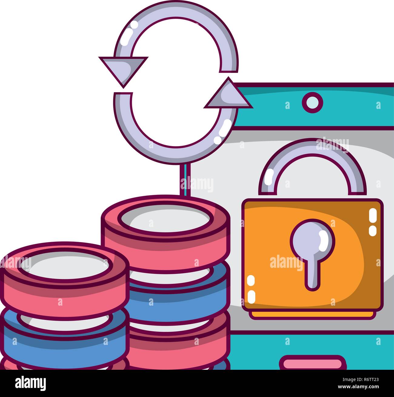 technology computing security cartoon Stock Vector Image & Art - Alamy