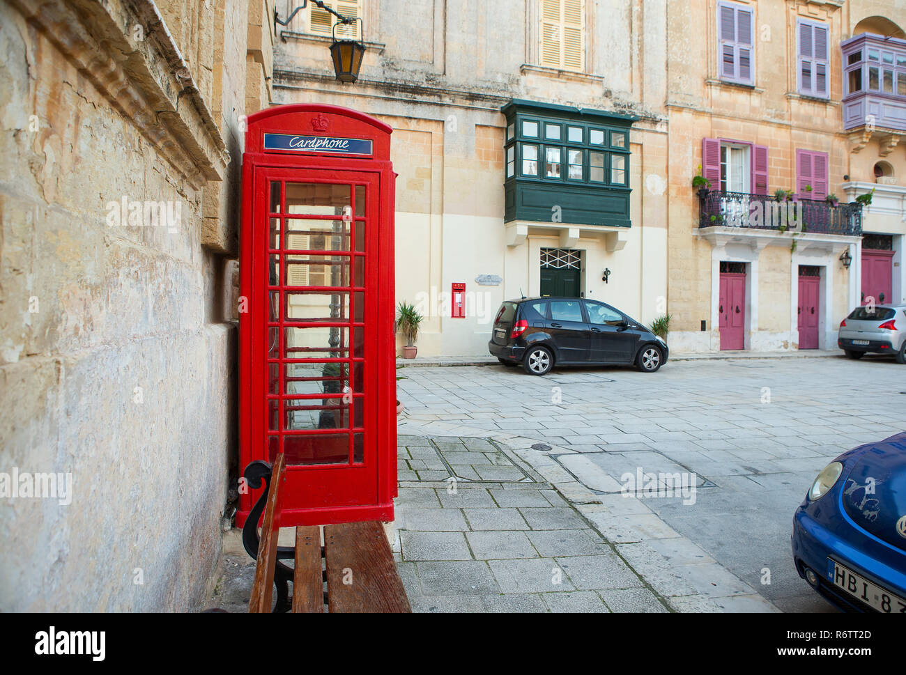 A British red telephone call box stands in the corner of the main ...