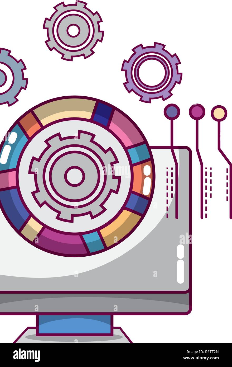 technology computing support cartoon Stock Vector Image & Art - Alamy