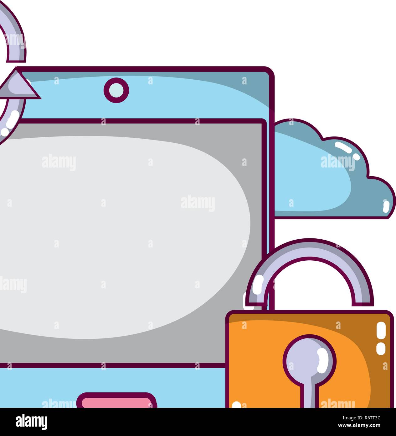 technology computing security cartoon Stock Vector Image & Art - Alamy