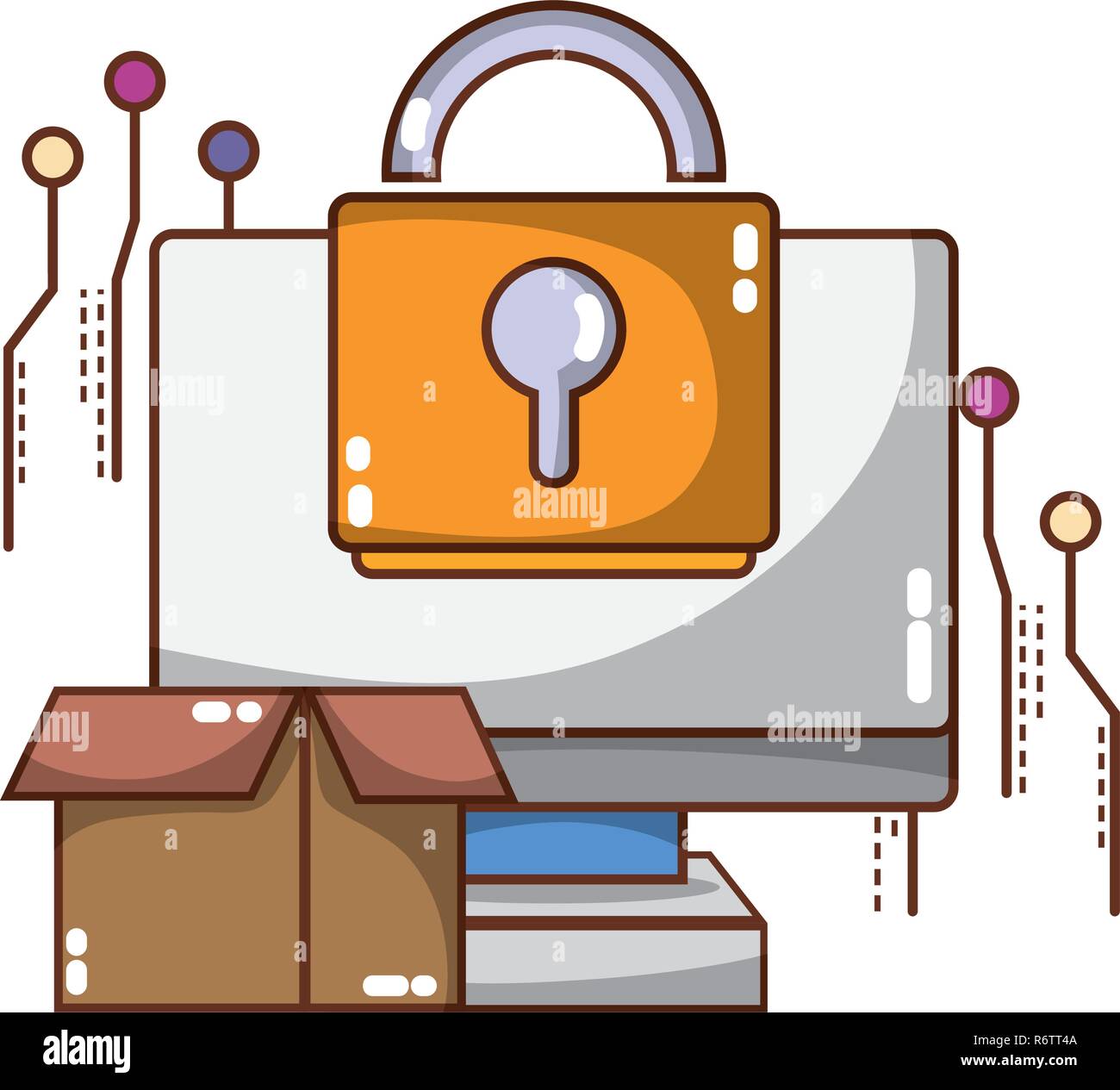 technology computing security cartoon Stock Vector Image & Art - Alamy