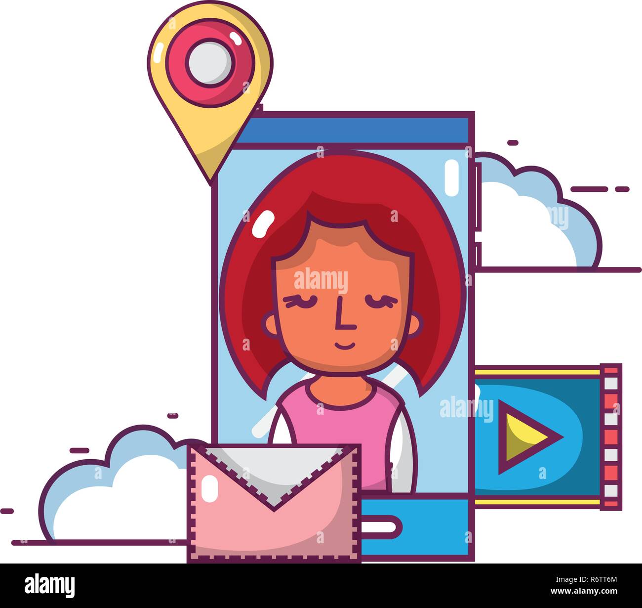 technology smartphone cartoon Stock Vector Image & Art - Alamy