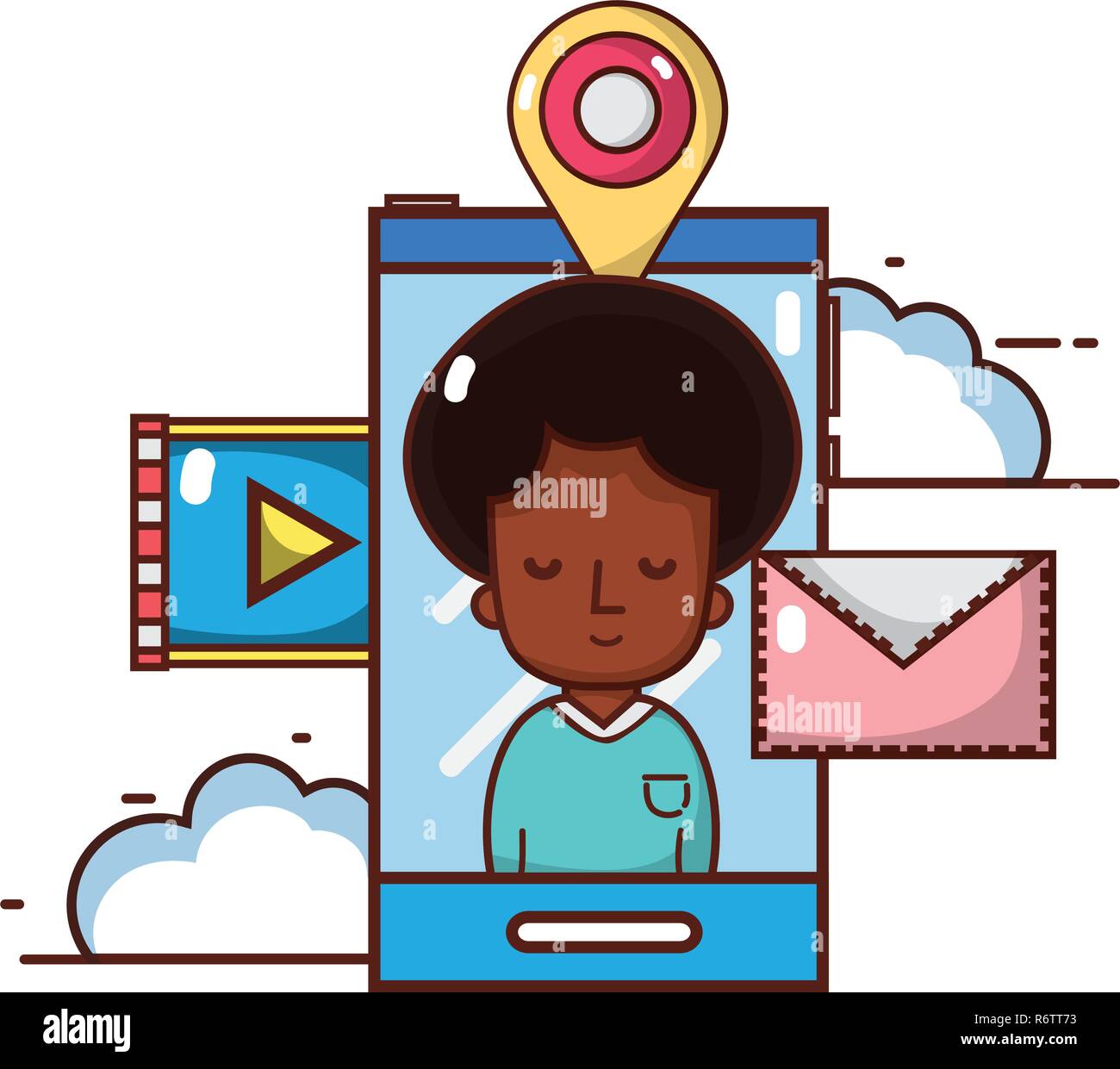 technology smartphone cartoon Stock Vector Image & Art - Alamy