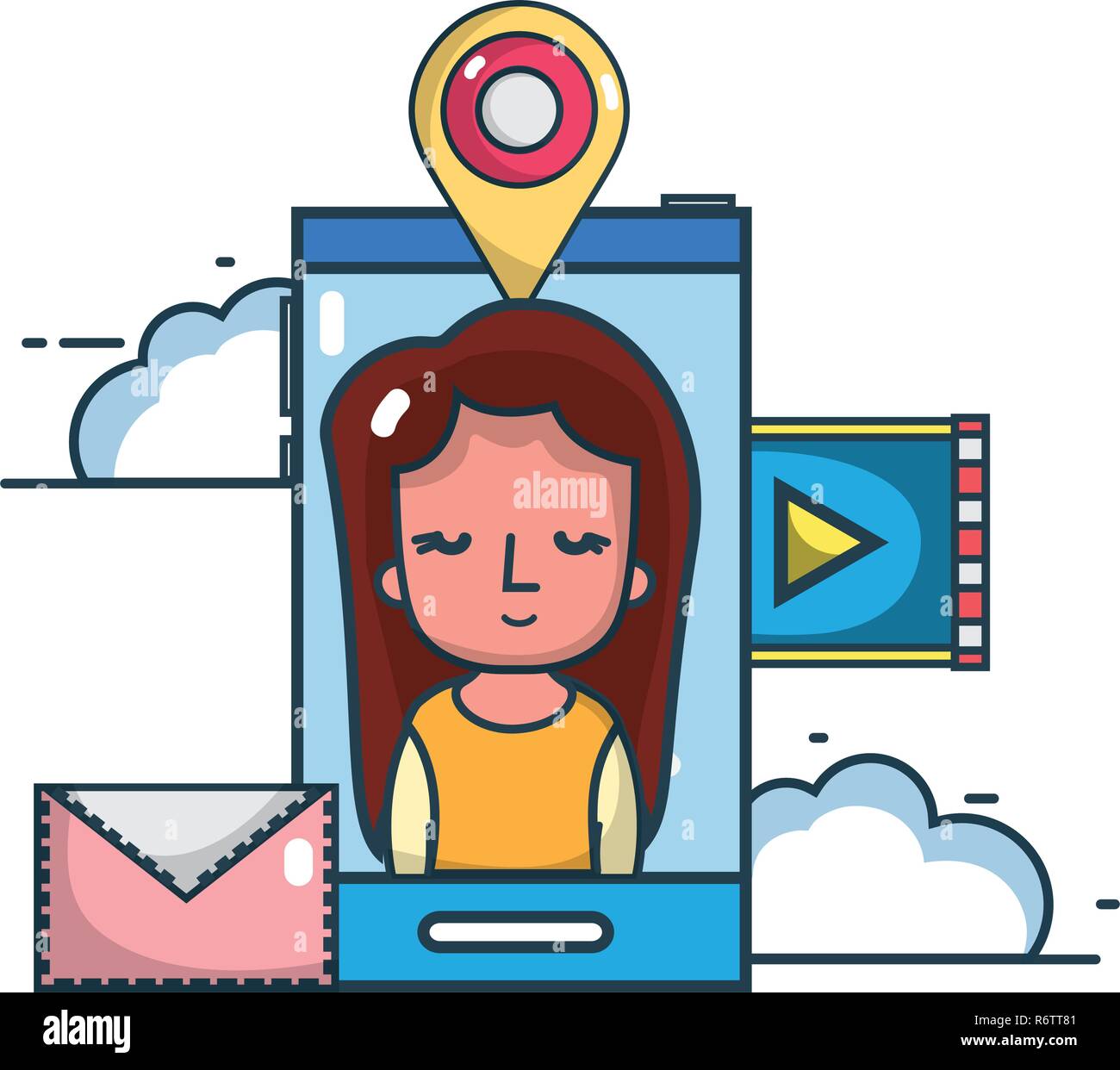 technology smartphone cartoon Stock Vector Image & Art - Alamy