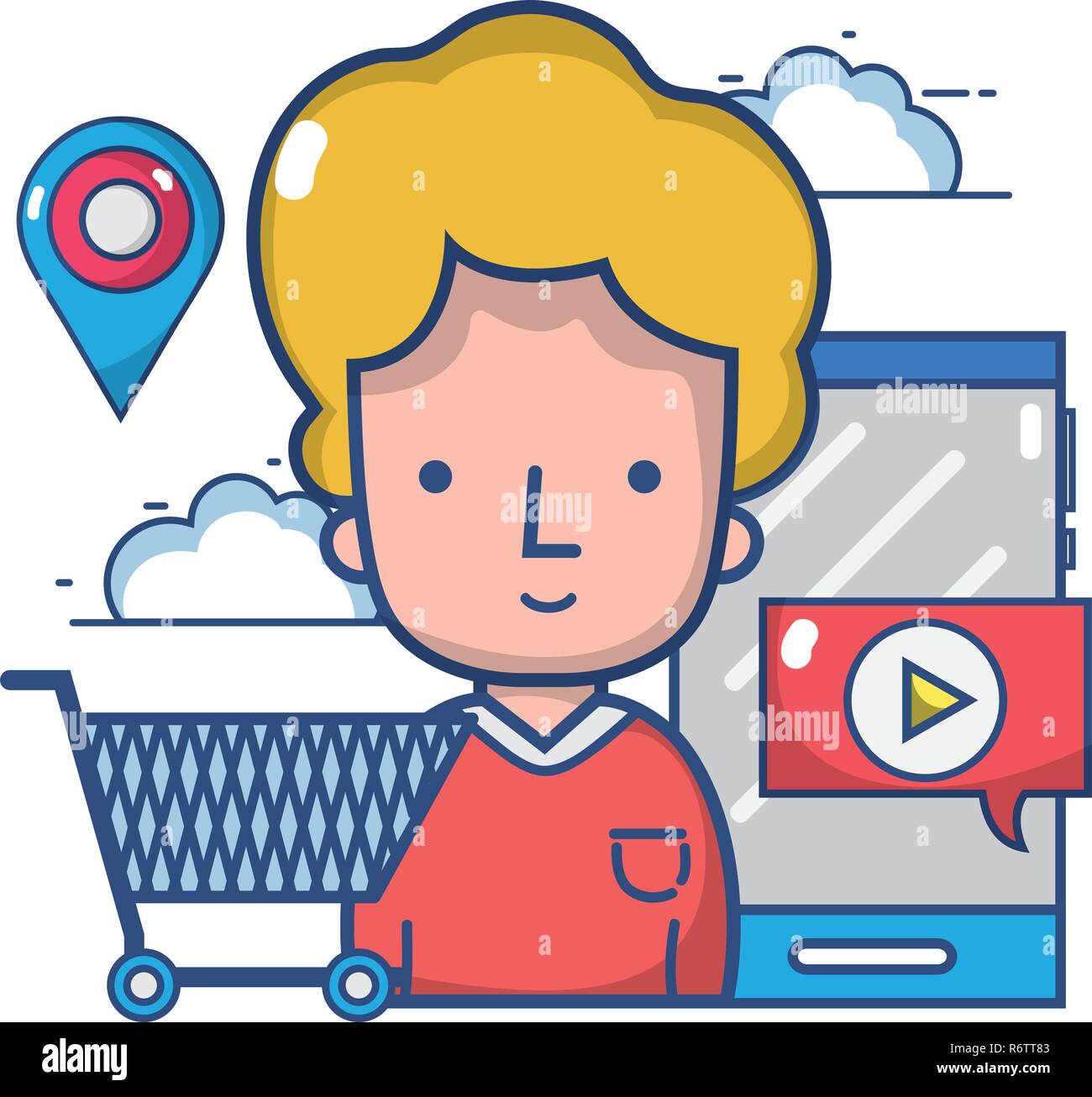 technology e-commerce shopping cartoon Stock Vector Image & Art - Alamy