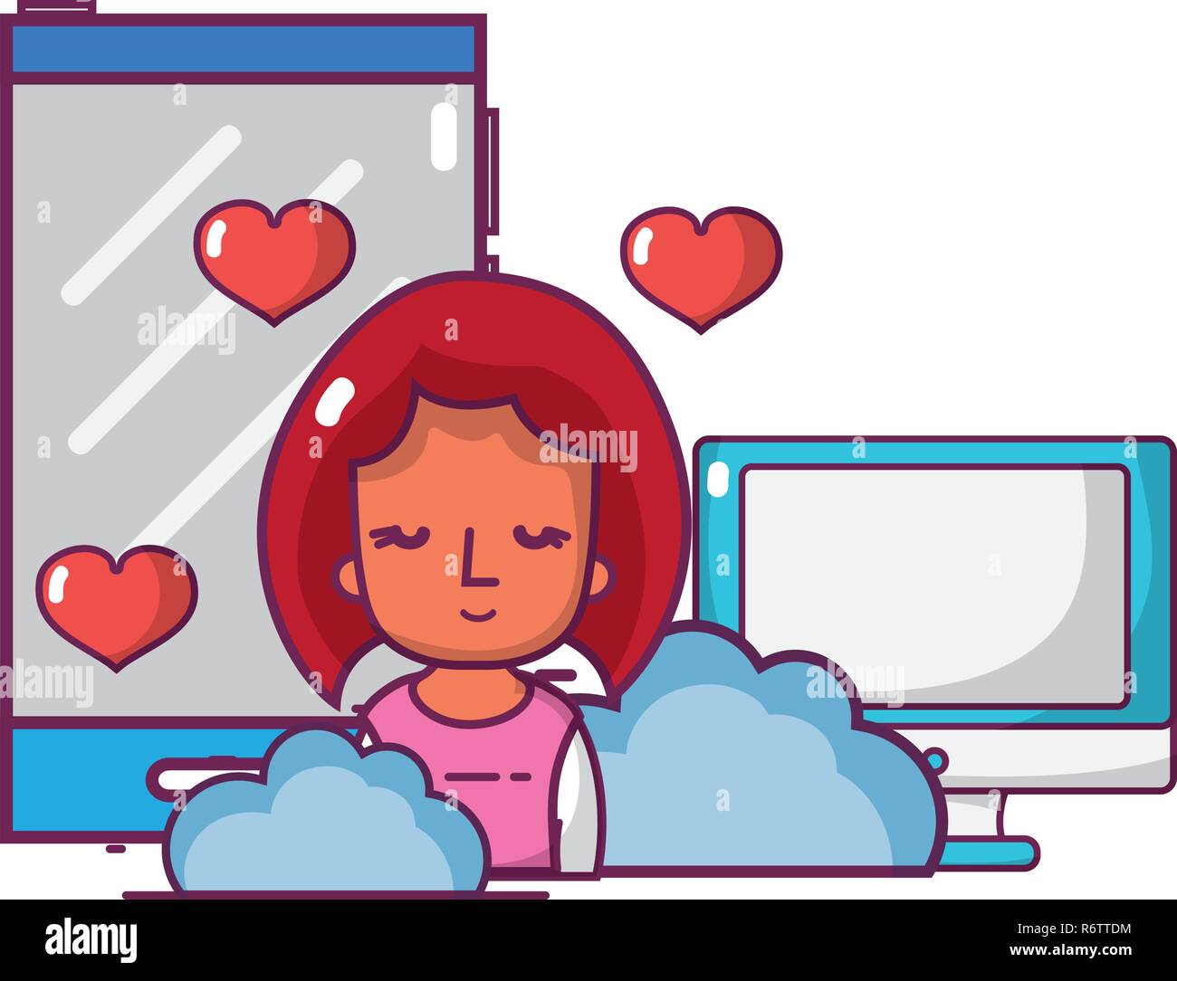 Woman cloud tech Stock Vector Images - Alamy