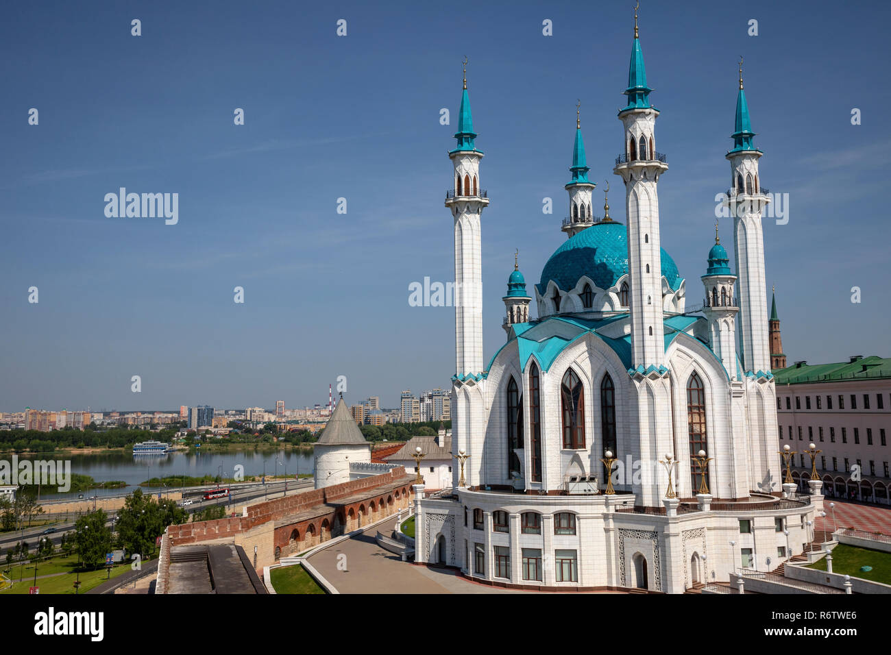 Aerial view of the main cathedral mosque of the Republic of Tatarstan ...