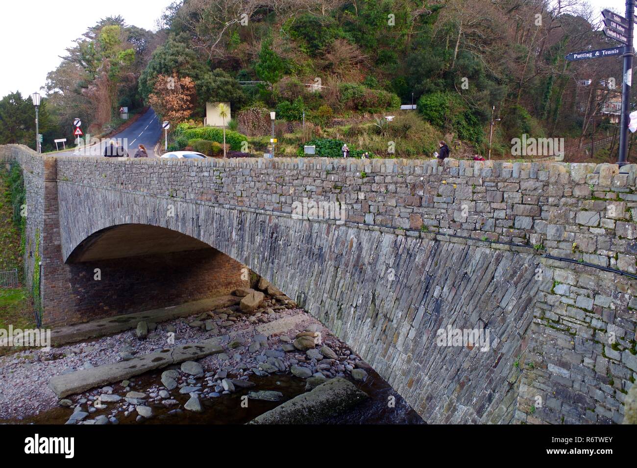 Stone Arch Bridge over the East Lyn River in the Village of Lynmouth ...