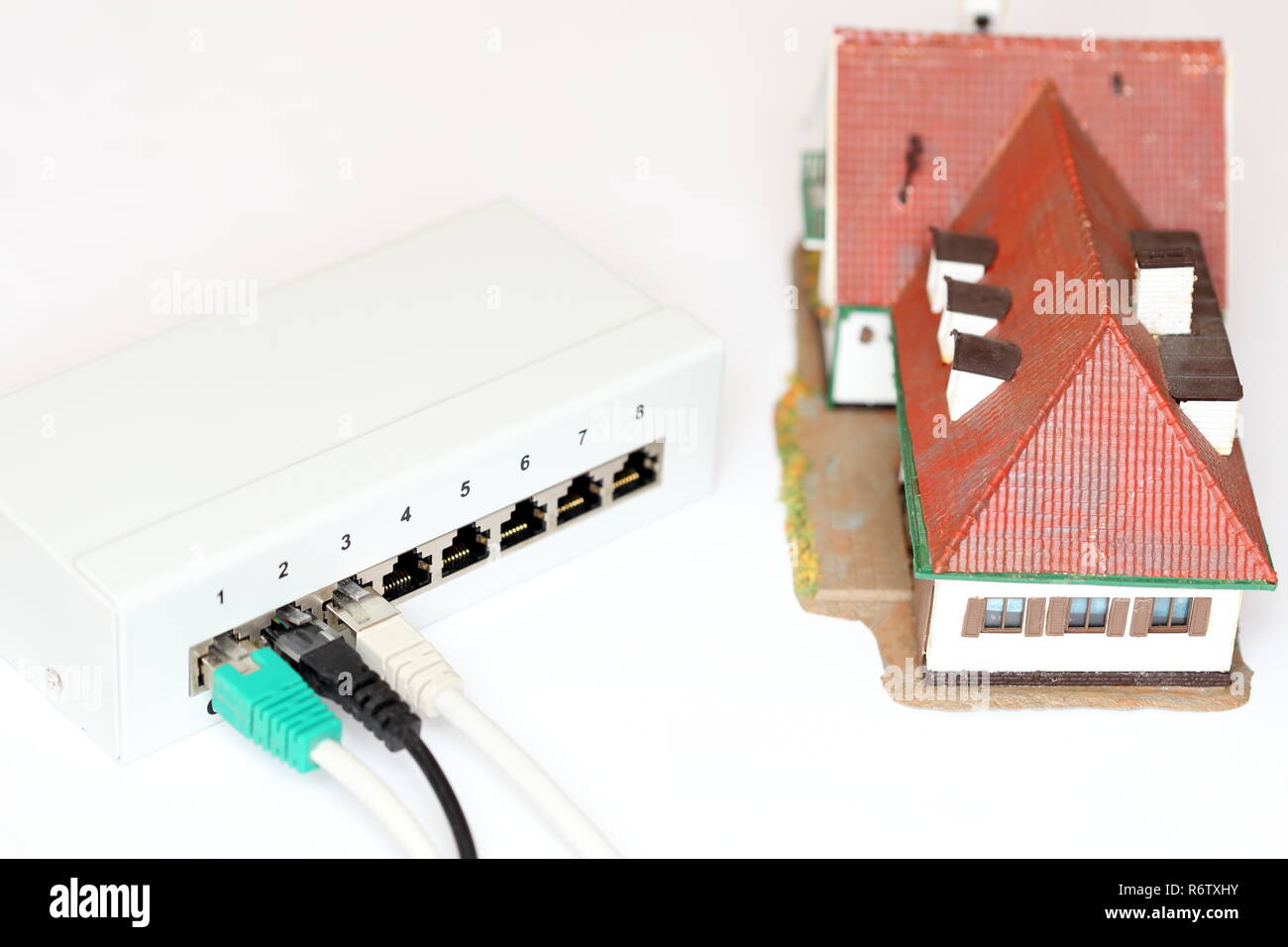 network distributor with house connection Stock Photo - Alamy