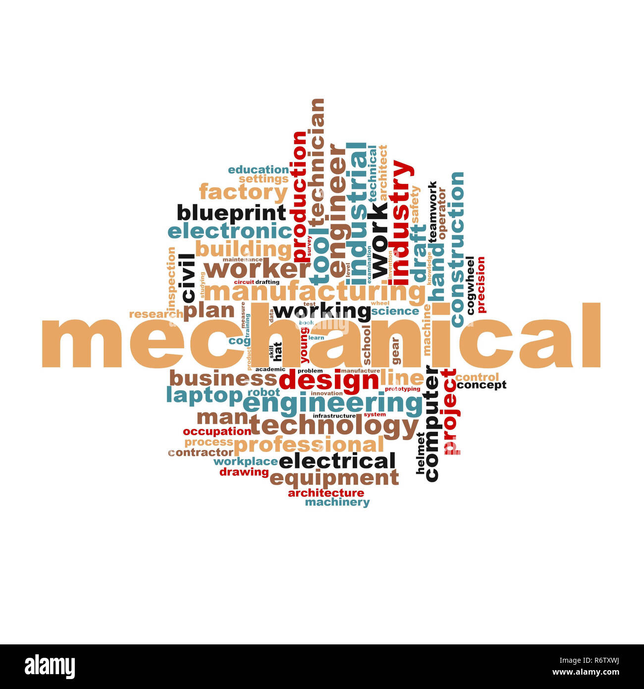 Mechanical word cloud Stock Photo - Alamy