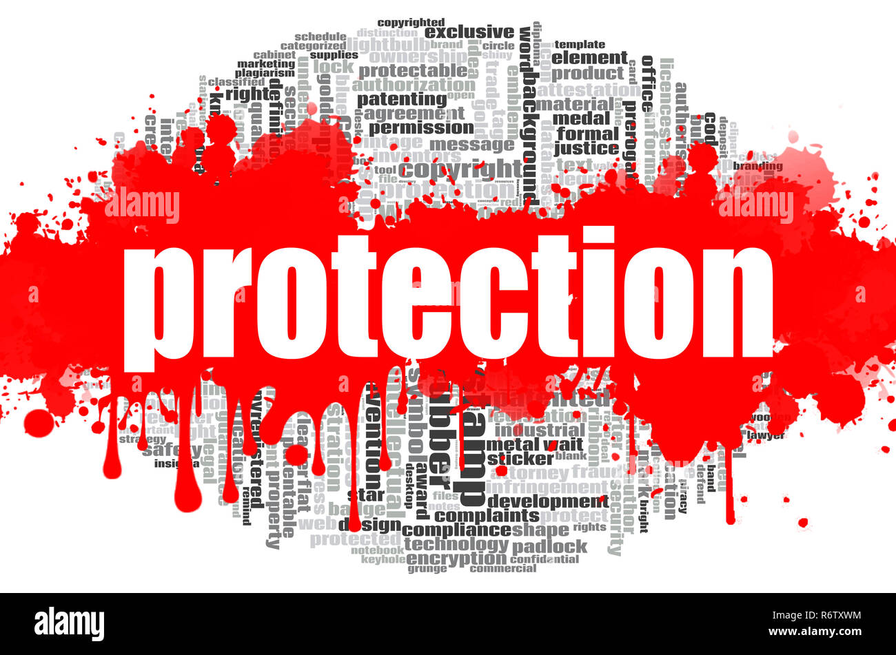 Protection word cloud Stock Photo - Alamy