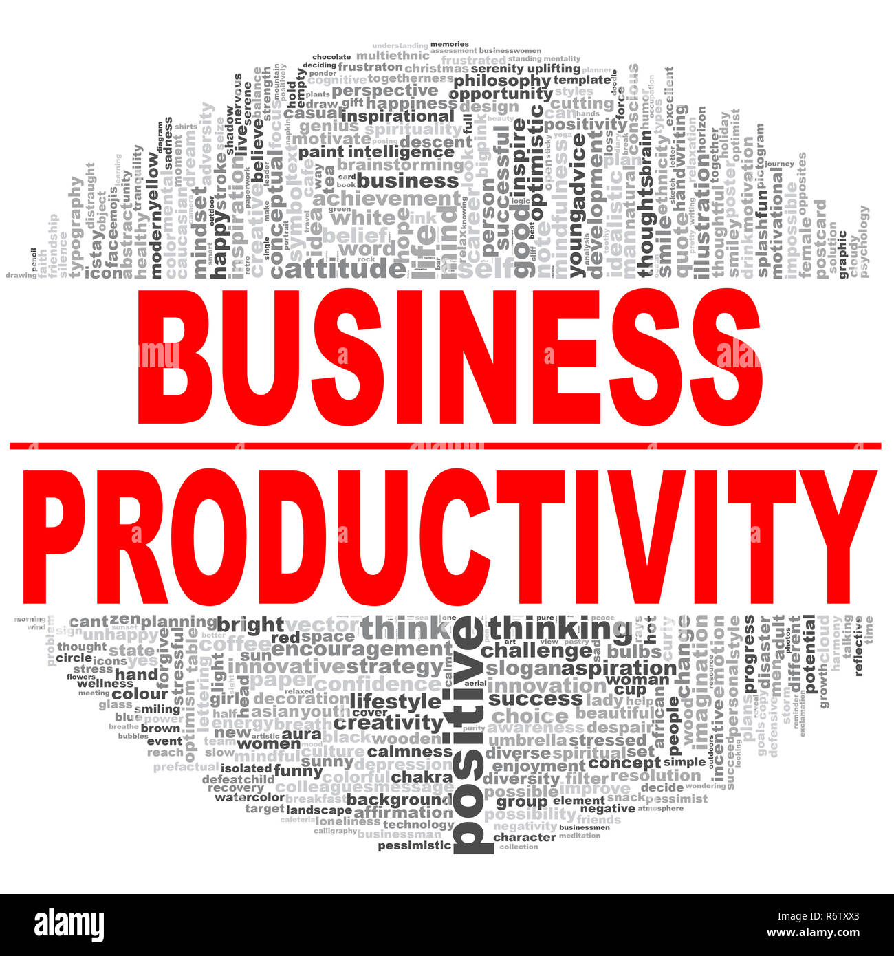 Business productivity word cloud Stock Photo - Alamy