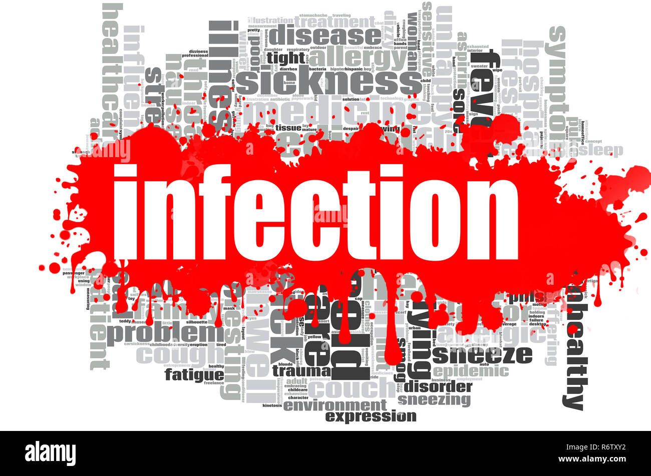 Infection word cloud design Stock Photo - Alamy