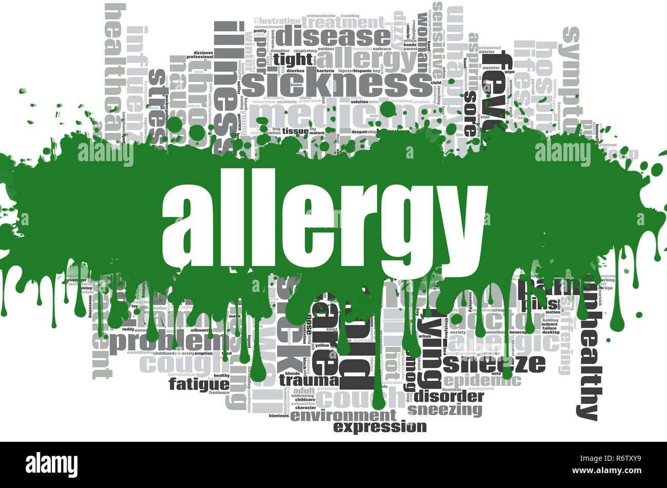Allergy word cloud design Stock Photo - Alamy