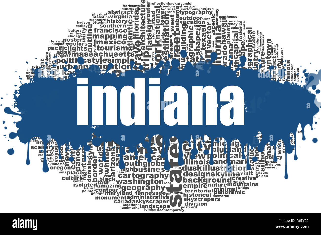 Indiana word cloud design Stock Photo - Alamy