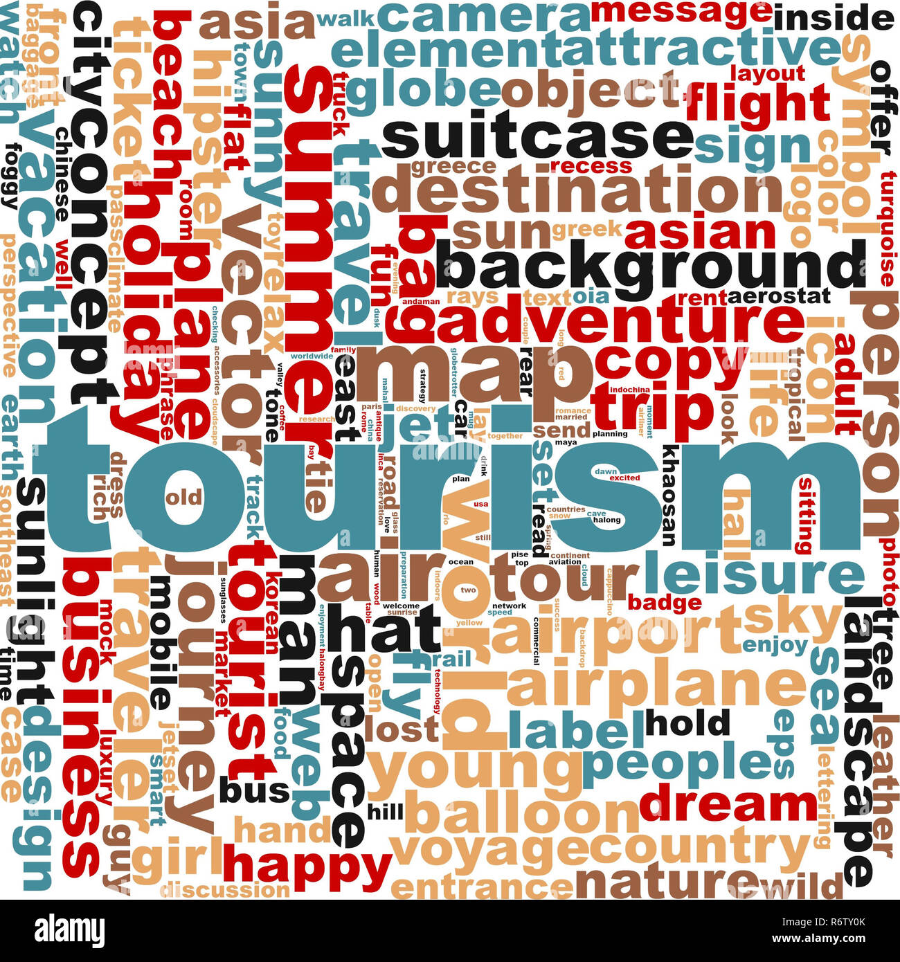 Tourism word cloud Stock Photo - Alamy