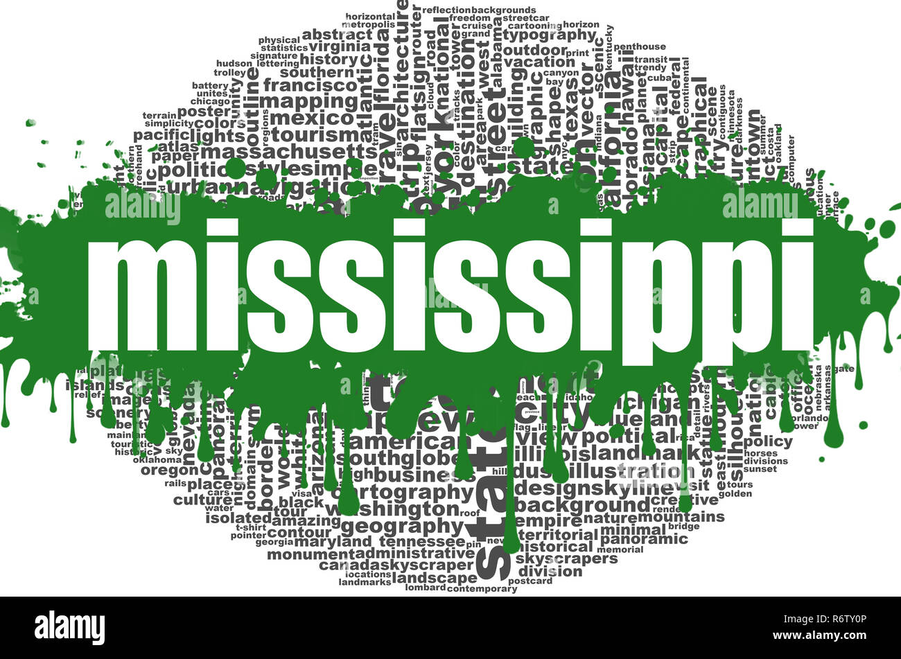 Mississippi word cloud design Stock Photo - Alamy