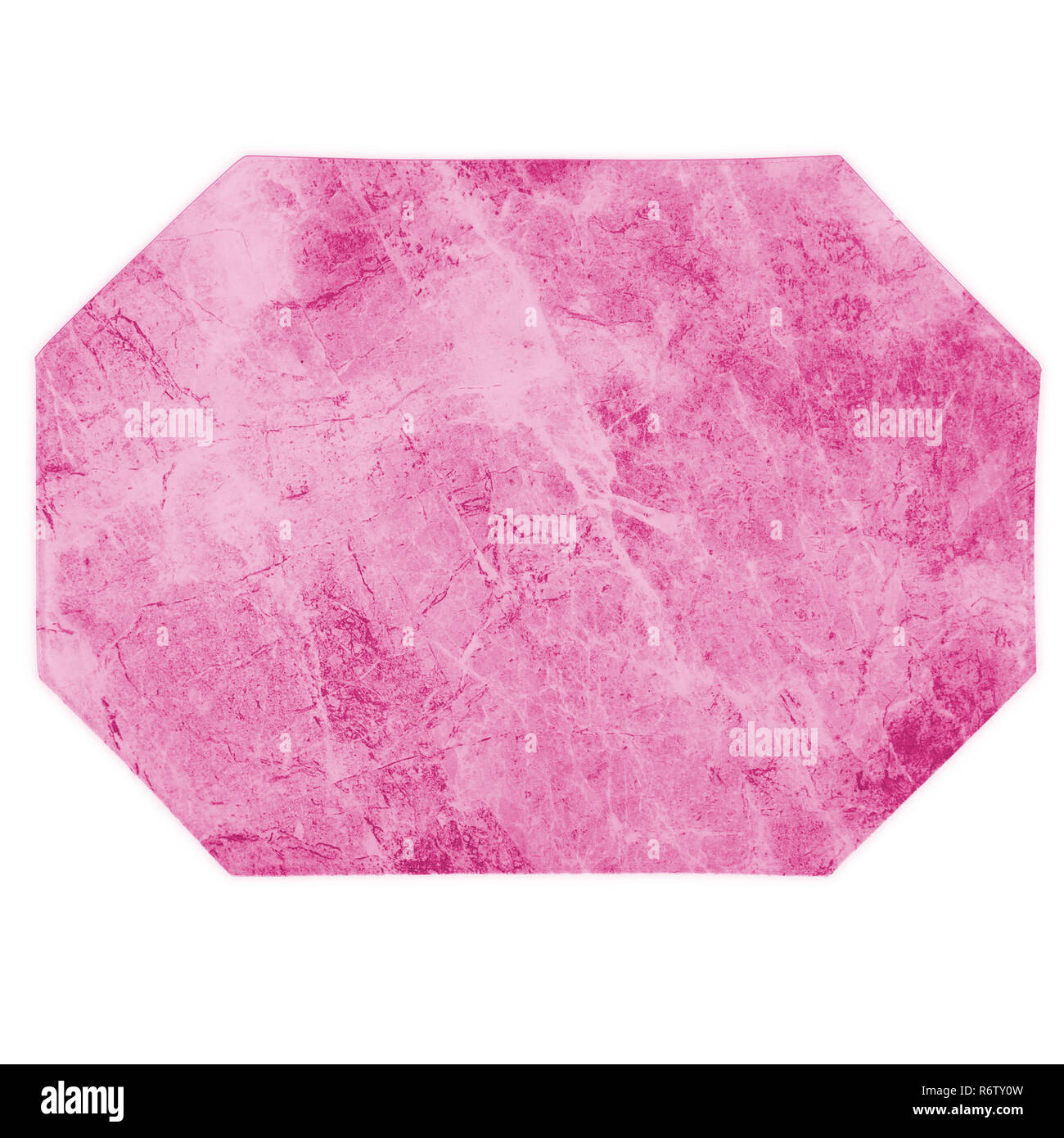 Isolated Marble Octagon Shaped Pink Kitchen place Mat on White ...