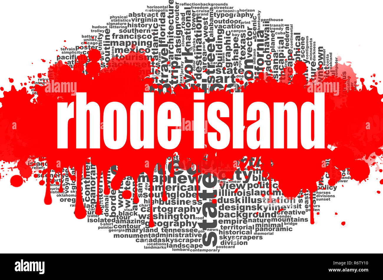 Rhode Island word cloud design Stock Photo - Alamy