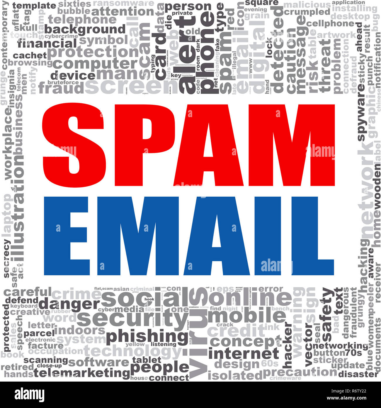 Spam email word cloud Stock Photo - Alamy