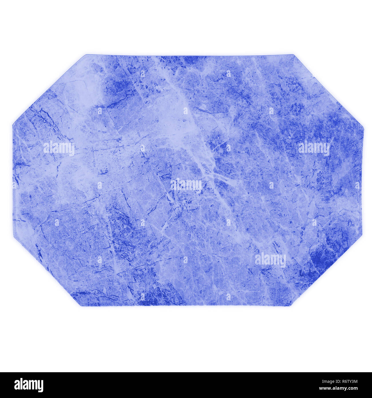 Isolated Marble Octagon Shaped Blue Kitchen place Mat on White ...