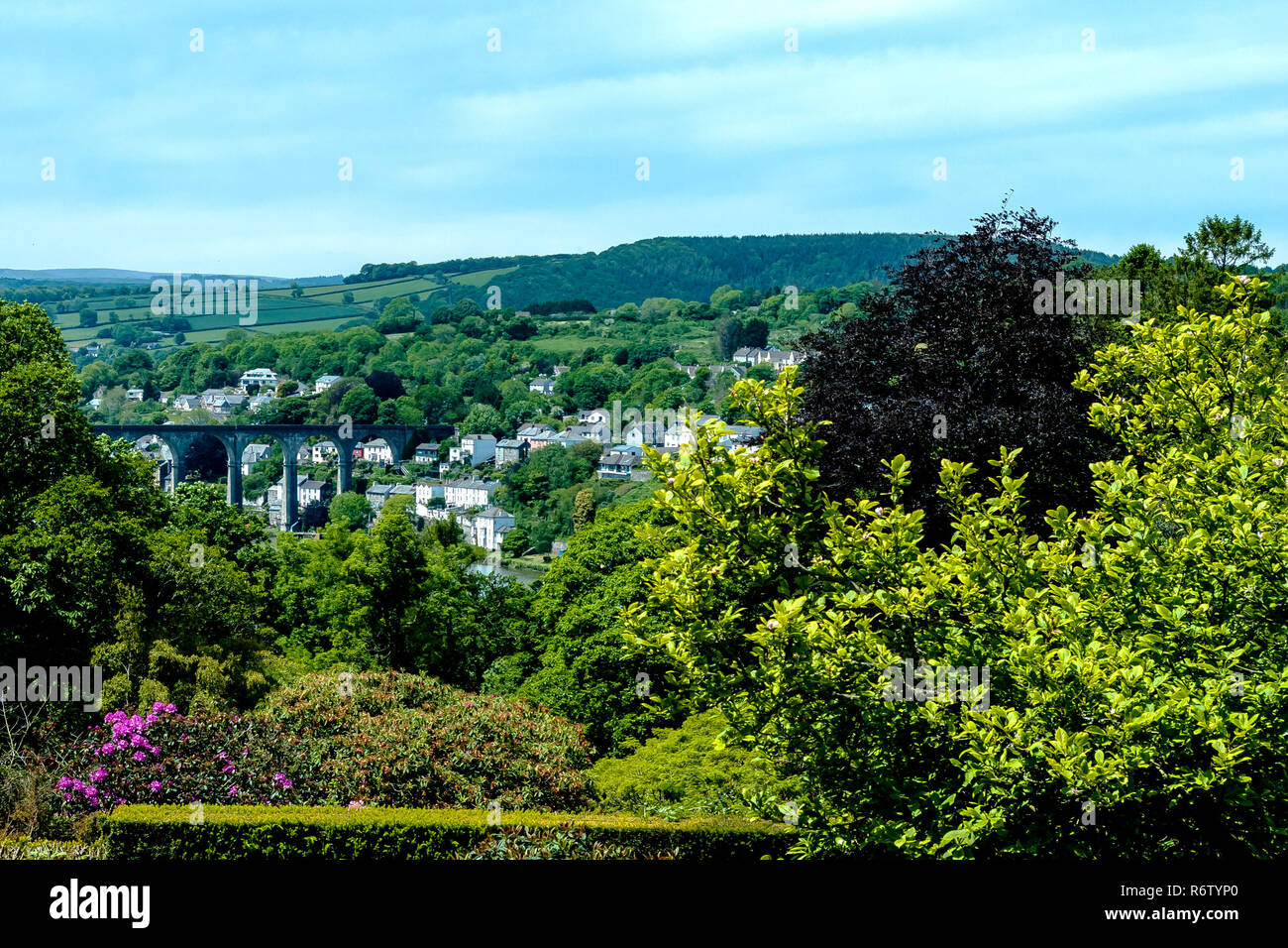 Cornish landmark with bridge Stock Photo - Alamy