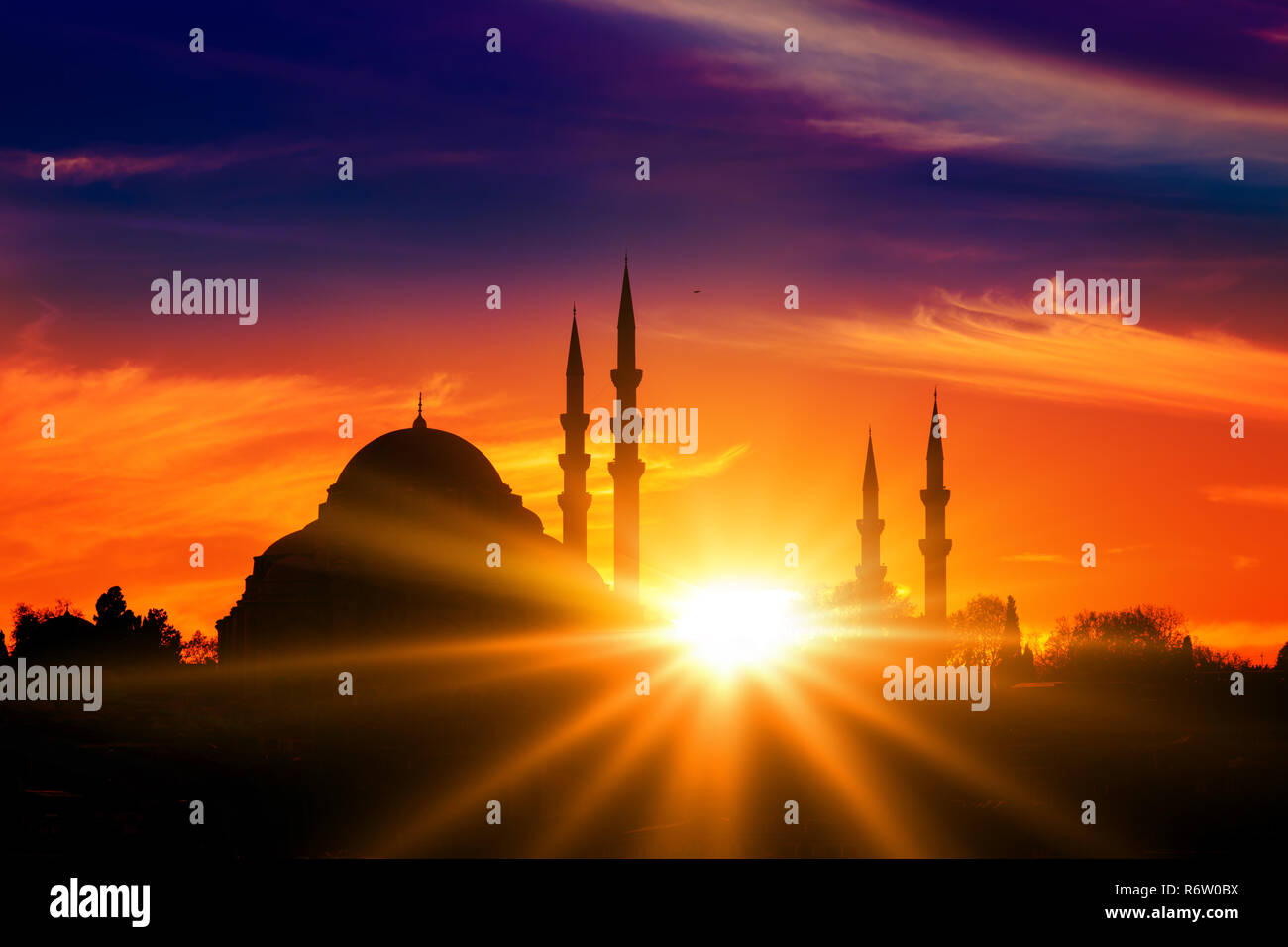 Mosque in the night in istanbul Turkey Stock Photo - Alamy