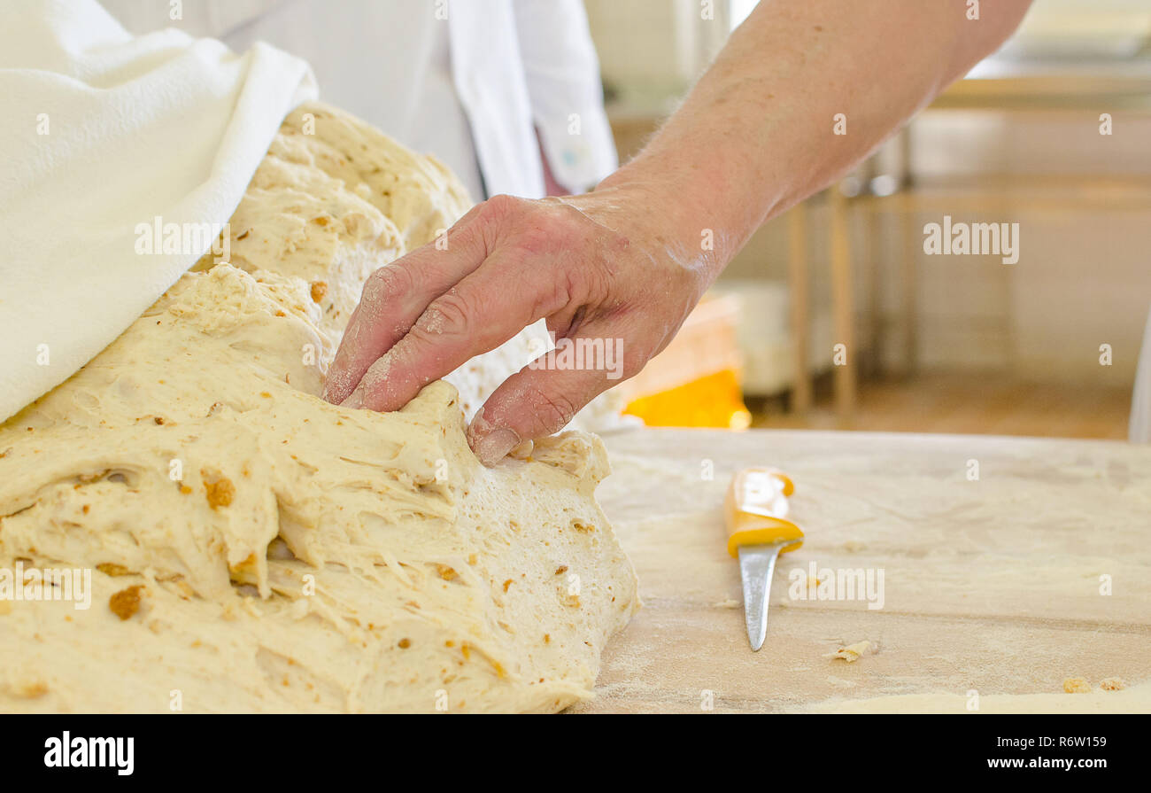 Preparing dough in a bakery Stock Photo - Alamy