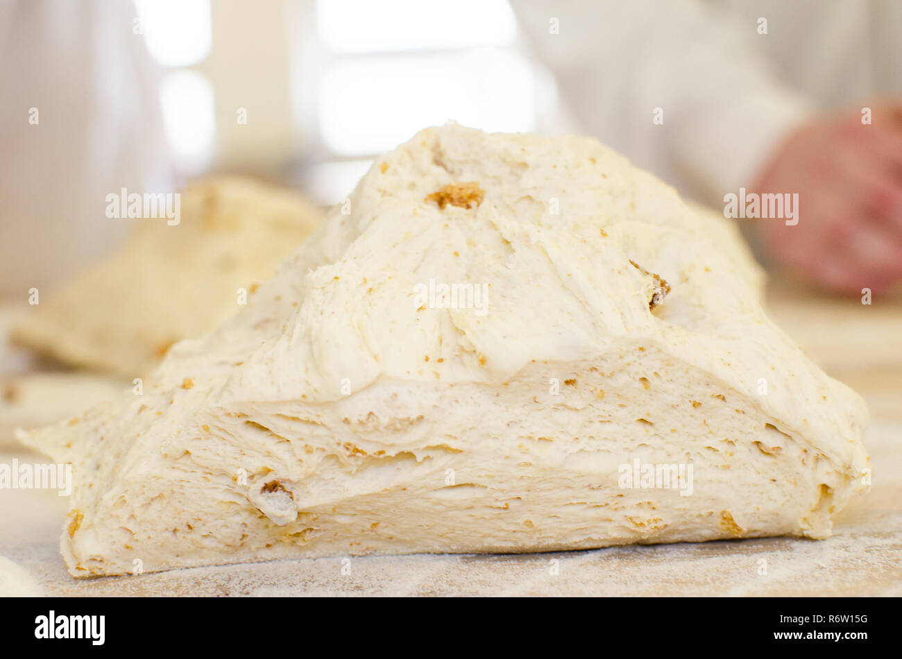 Preparing dough in a bakery Stock Photo - Alamy